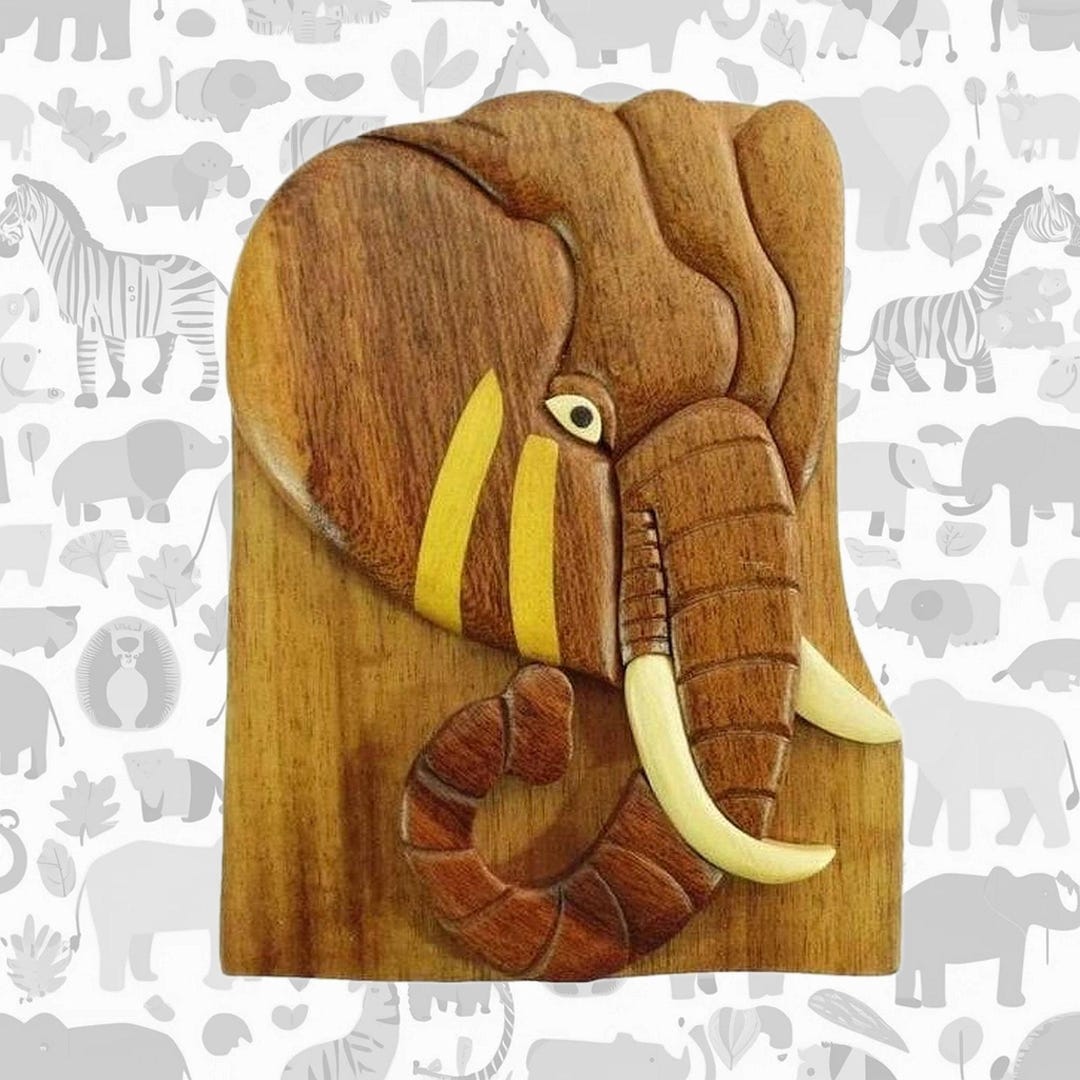 Carver Dan's - Elephant, a Handcrafted Wooden Keepsake Gift Box. A ...