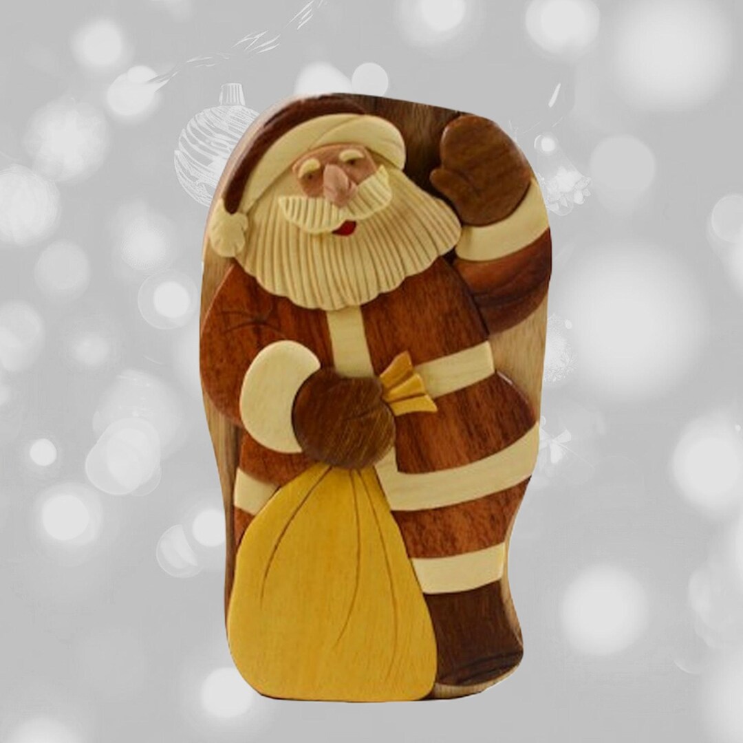 Santa: Carver Dan's Hand-crafted Wooden Keepsake Gift Box. A Puzzle Box ...