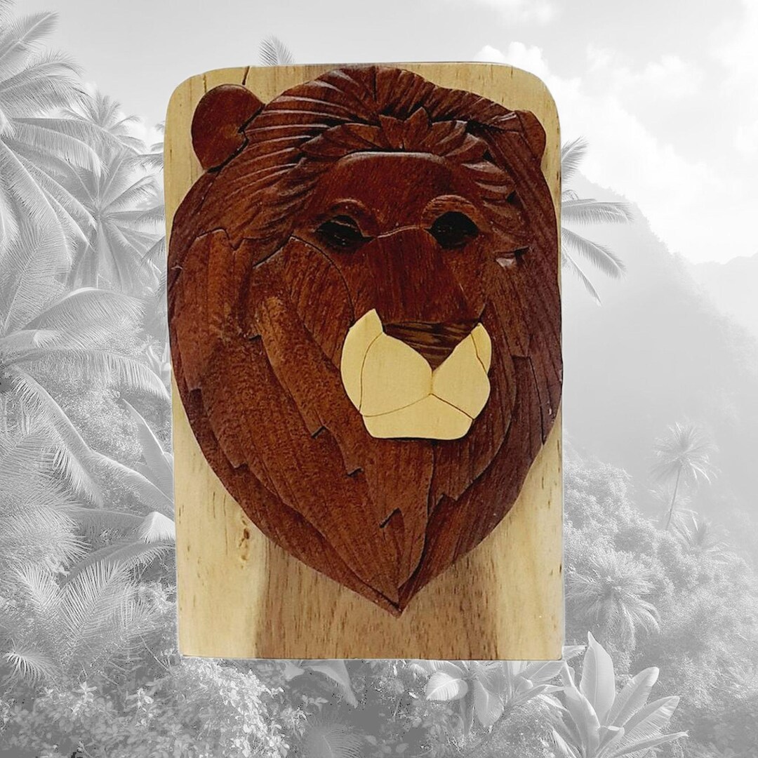Lion: Carver Dan's Hand-crafted Wooden Keepsake Gift Box. A Puzzle Box ...