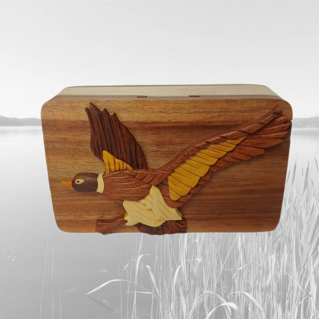 Carver Dan's - Duck, a Handcrafted Wooden Keepsake Gift Box. A Puzzle ...