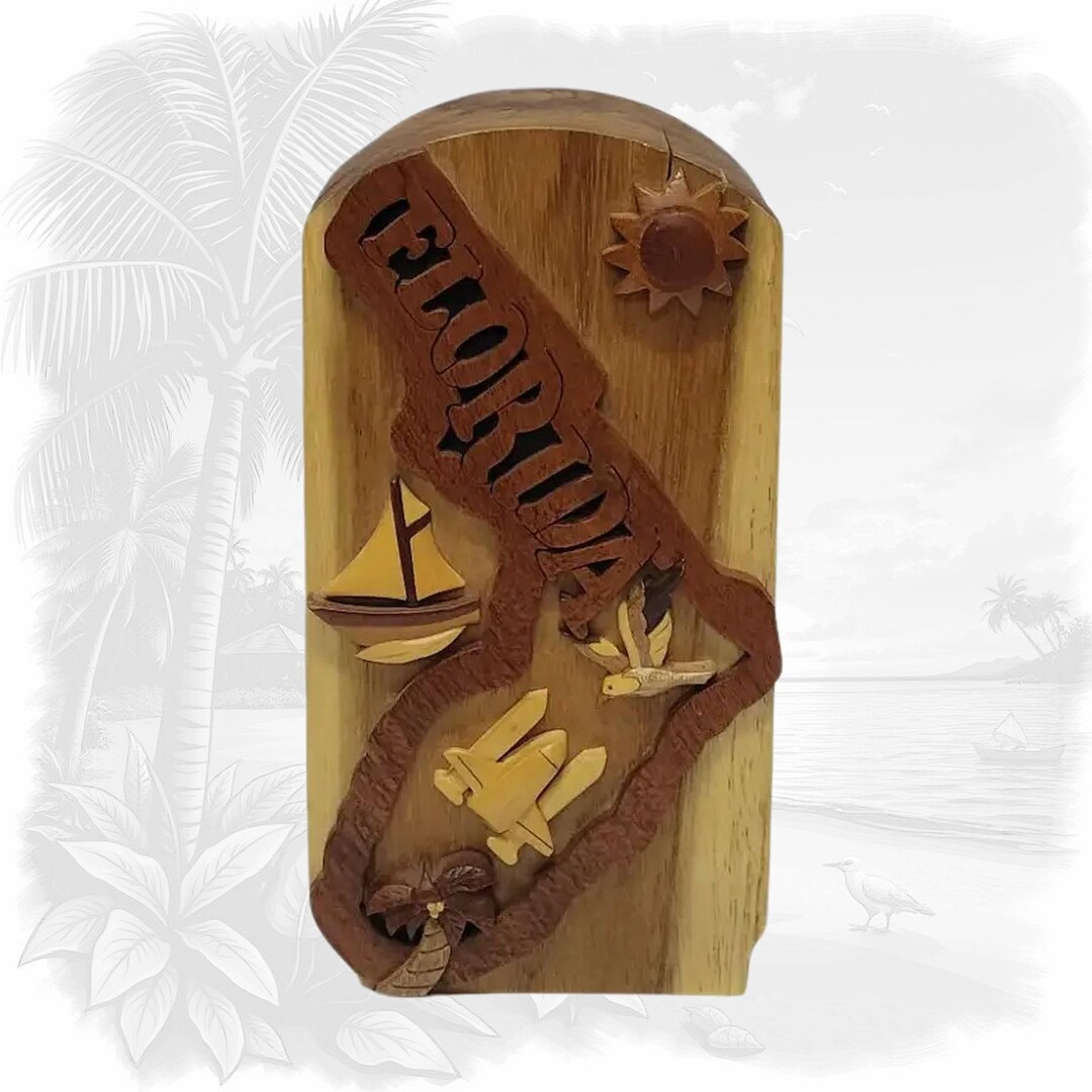 Carver Dan's - Florida, a Hand-crafted Wooden Keepsake Gift Box. A ...