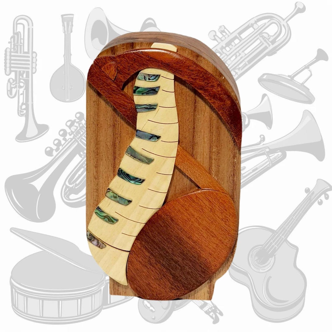 Piano With Abalone Inlay, Carver Dan's Puzzle Boxes, Hand-crafted ...