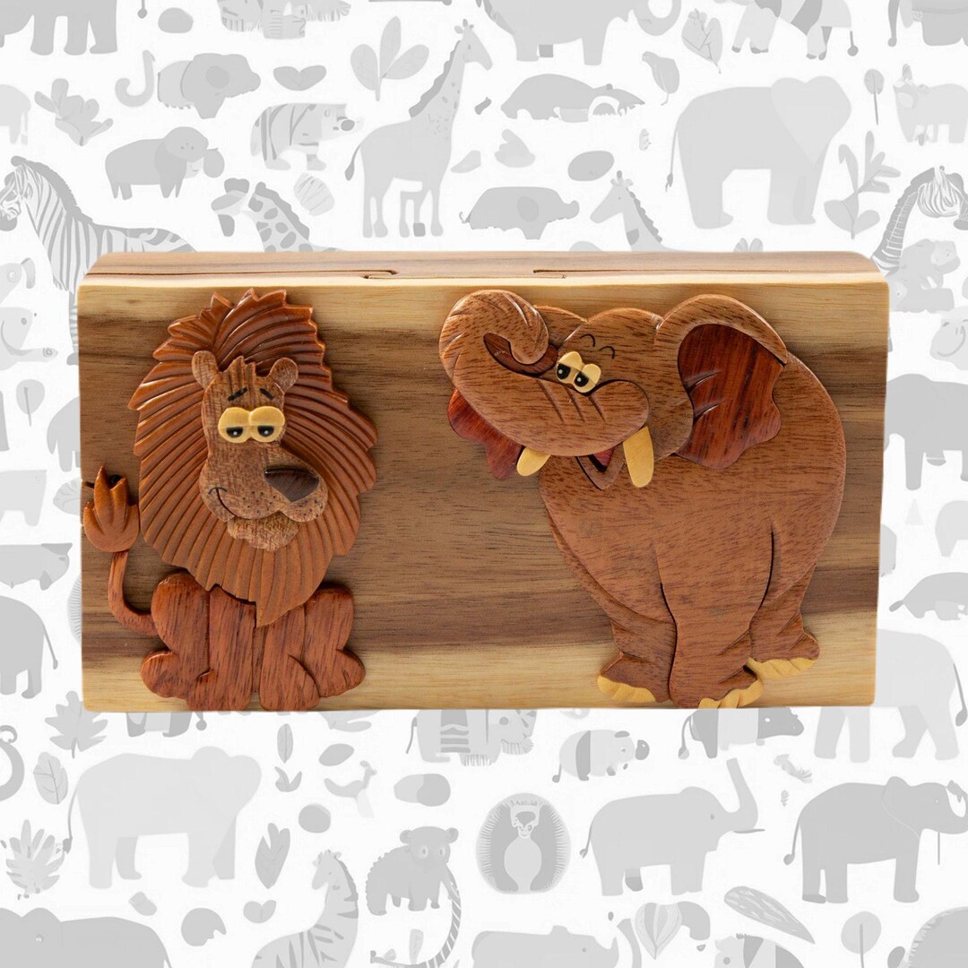 Trip to the Zoo, Carver Dan's Puzzle Boxes, Hand-crafted Wooden ...