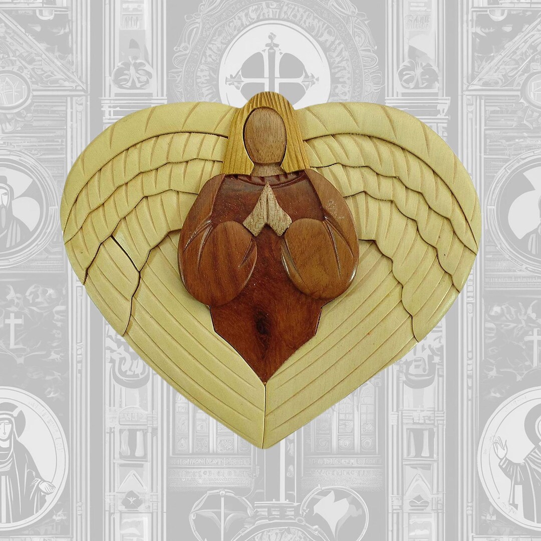 Heart Angel, Carver Dan's Puzzle Boxes, Hand-crafted Wooden Keepsake ...