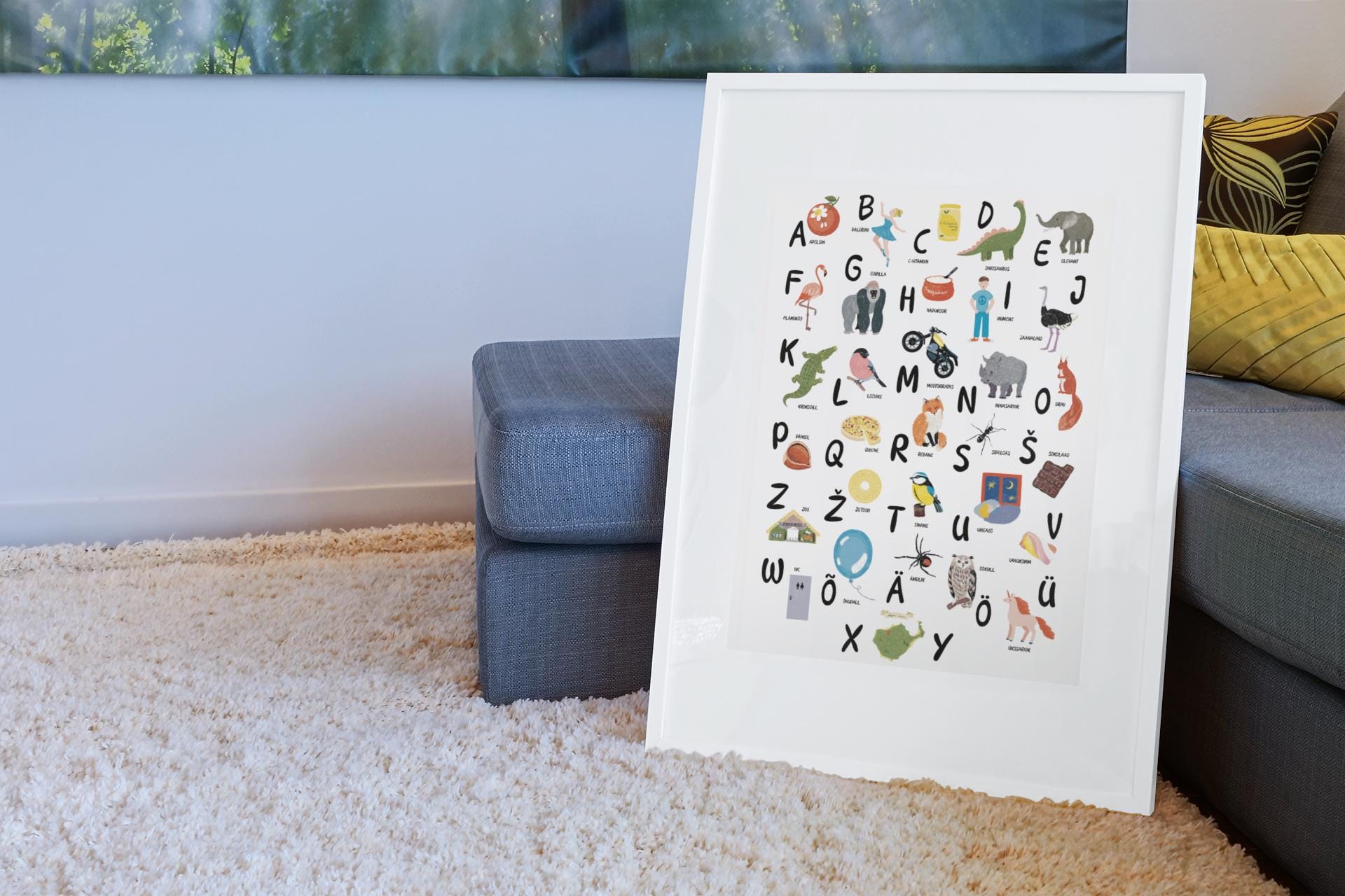 Estonian Alphabet Poster, Kids Room Decor, Educational ABC Print ...