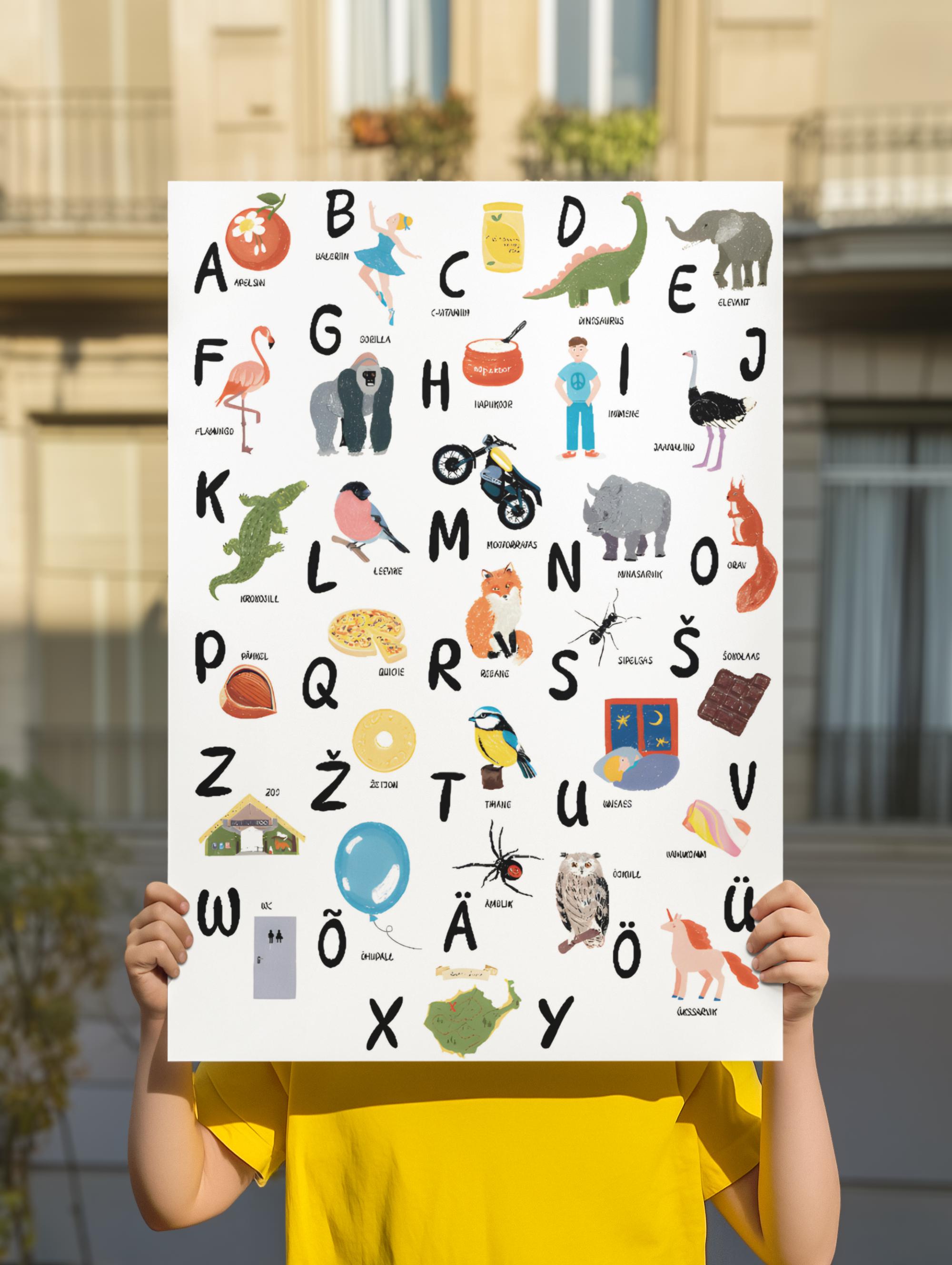 Estonian Alphabet Poster, Kids Room Decor, Educational ABC Print ...