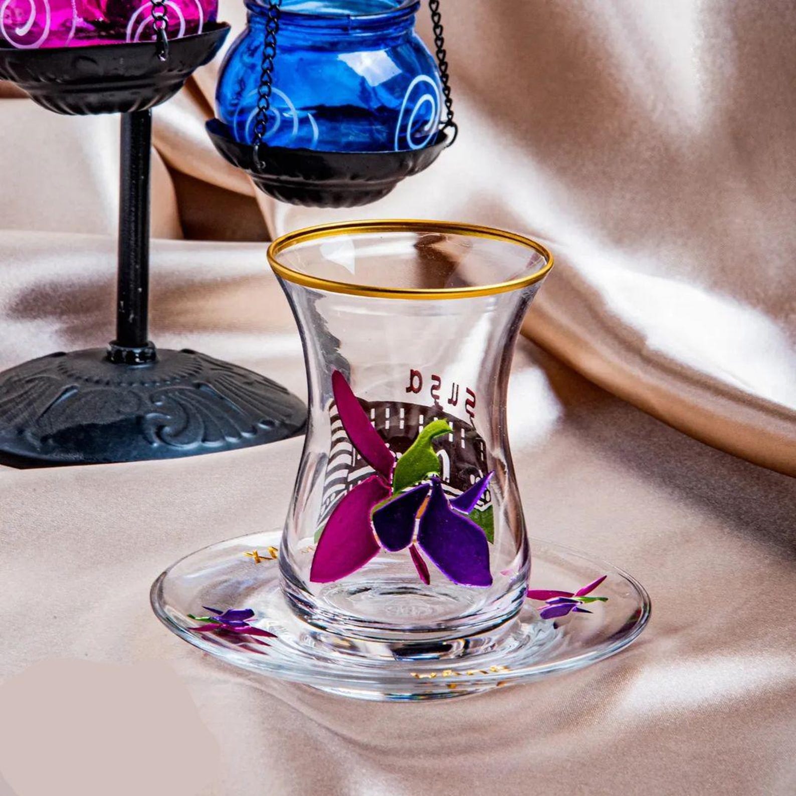Boxed Azerbaijan Teaset - Armudu Tea Glass, Set of 1 Glasses and 1 ...