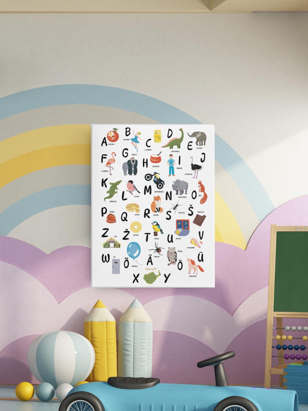 Estonian Alphabet Poster, Kids Room Decor, Educational ABC Print ...