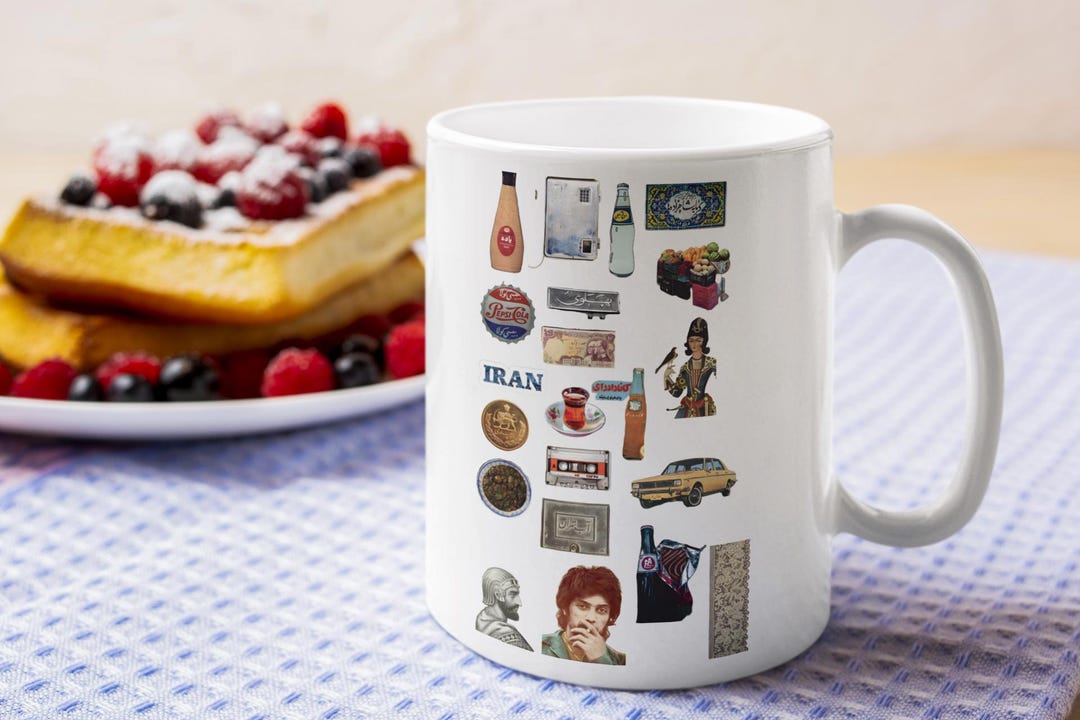 Iran Nostalgia Mug - Persian Retro Collage Art - Tehran Memories ...