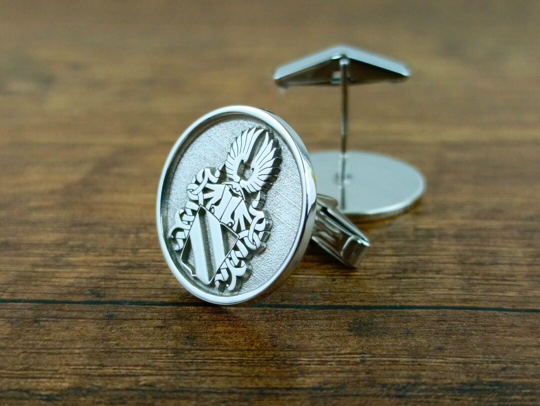 Personalized Coat of Arm Cuff Links With Sterling Silver,custom ...