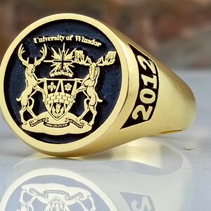University Ring, Graduation Gift, Personalized Graduation Signet Ring ...