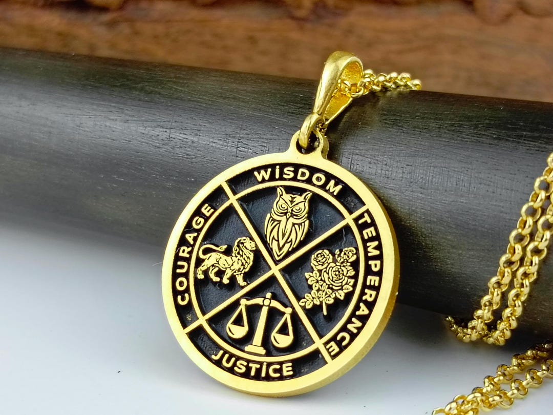 Wisdom, Justice, Temperance, Moderation, Virtues Necklace, Virtues ...