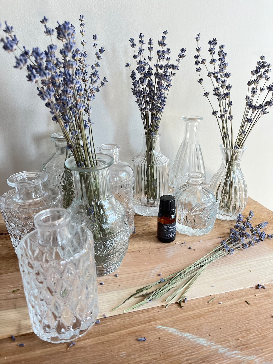Dried Lavender Aromatherapy Diffuser With Vintage Inspired Bud Vase and ...