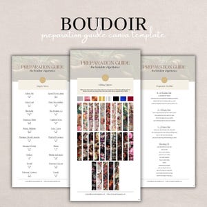 Boudoir Preparation Guide Template - Etsy
