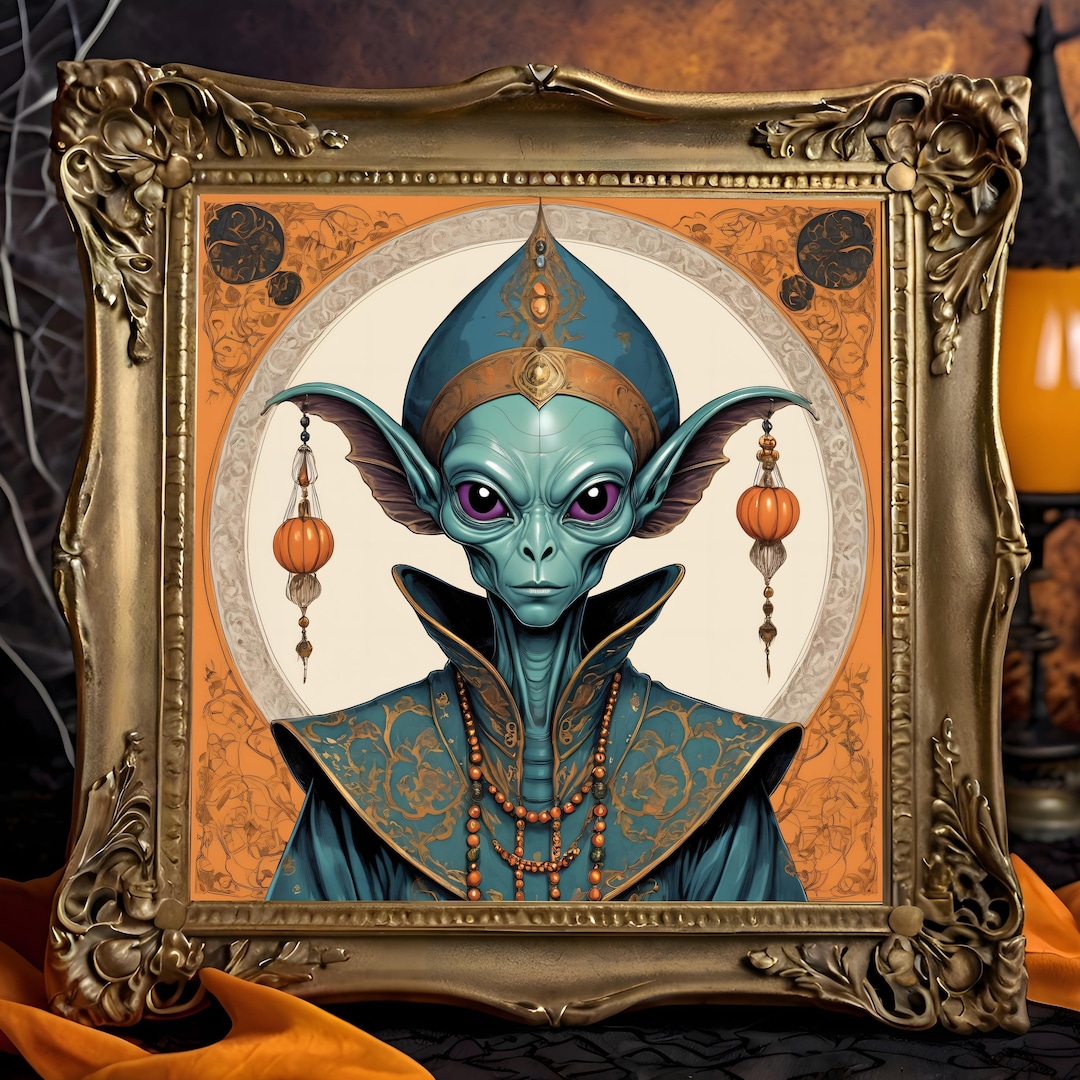 Pop Culture Art, Alien Wall Decor, Pop Surrealism Art, Vintage Alien ...