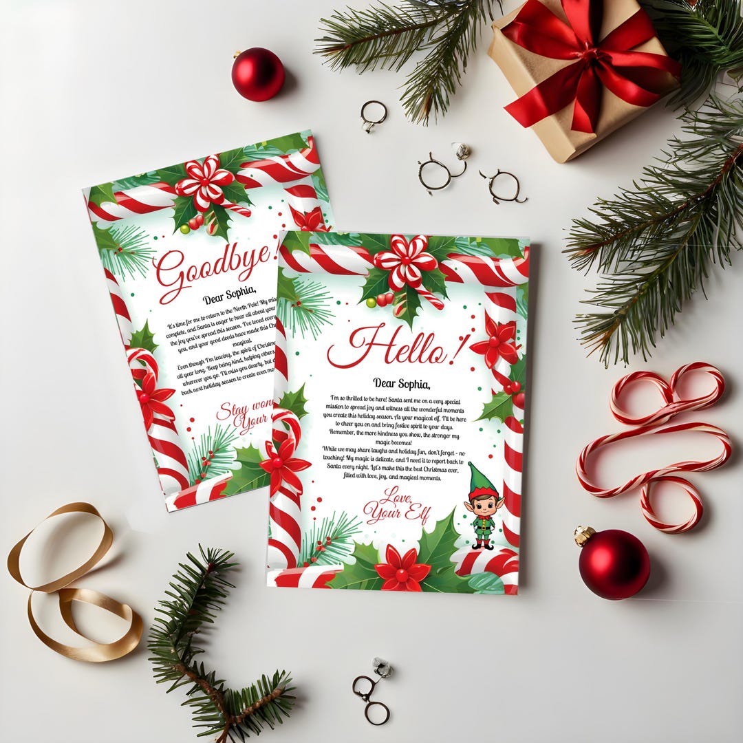 Custom Editable Elf Letters, Elf on the Shelf Arrival & Departure ...