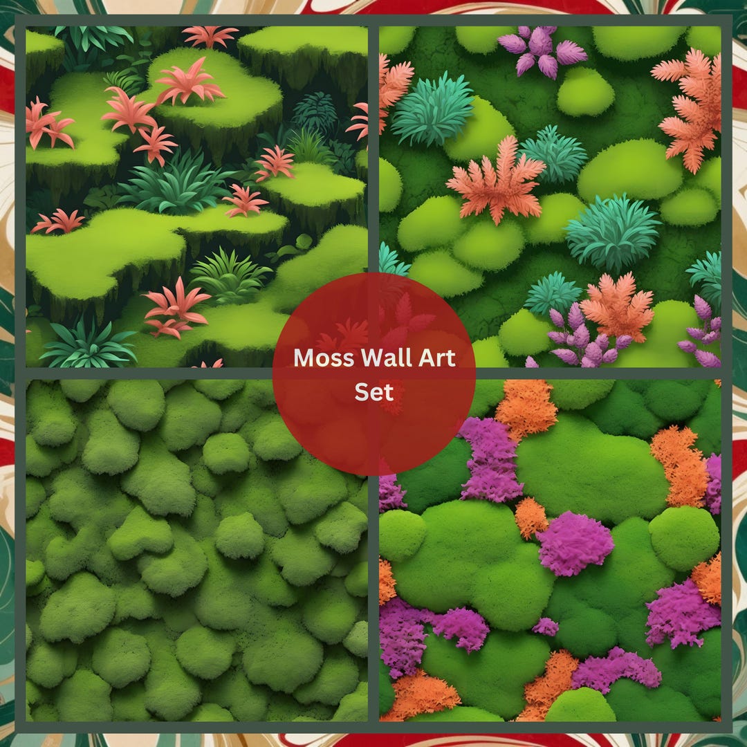 Moss Wall Art Bundle, Moss Art Kit, Moss Wall Decor, Moss Artwork, Moss ...
