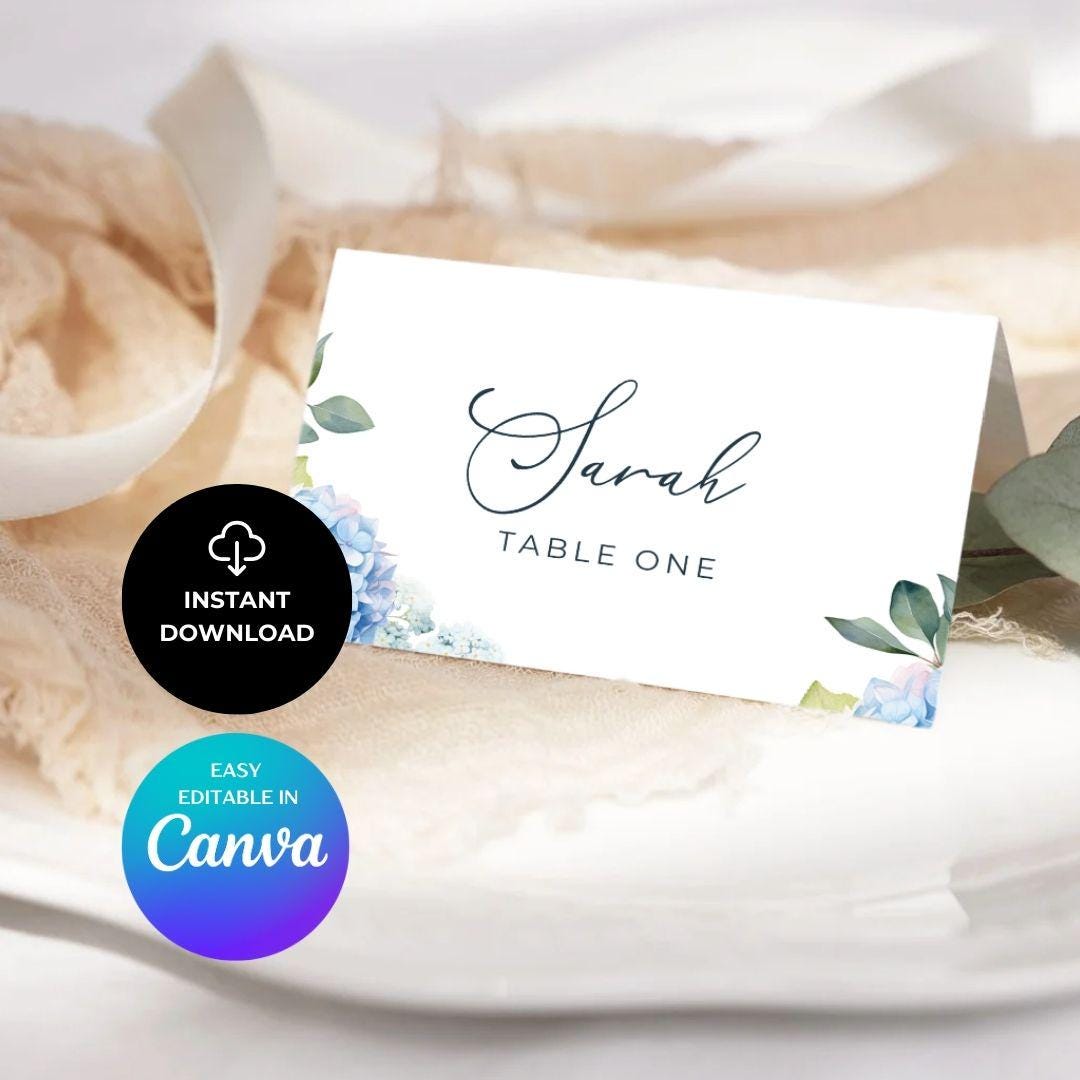 Printable Place Cards Template, Canva Custom Editable and Digital ...