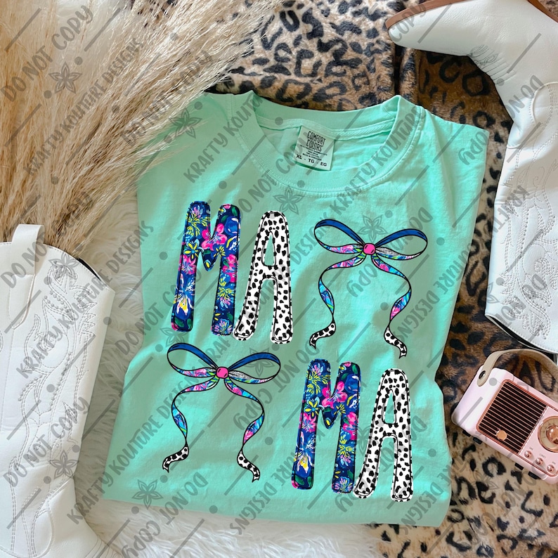 Tropical Floral Mama Bows Png - Etsy