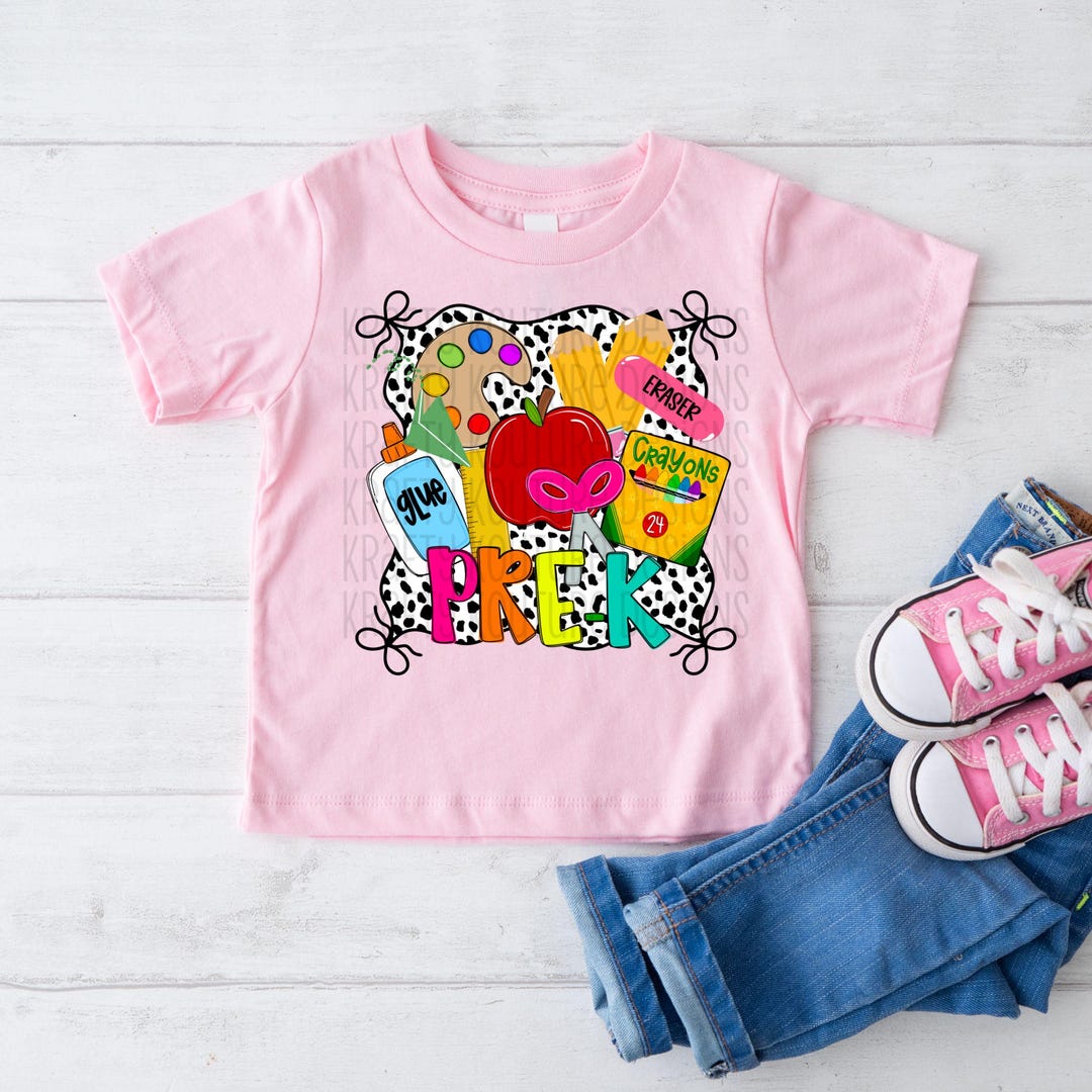 Back to School Pre K Collage Digital PNG Handrawn Design Trendy Cute ...