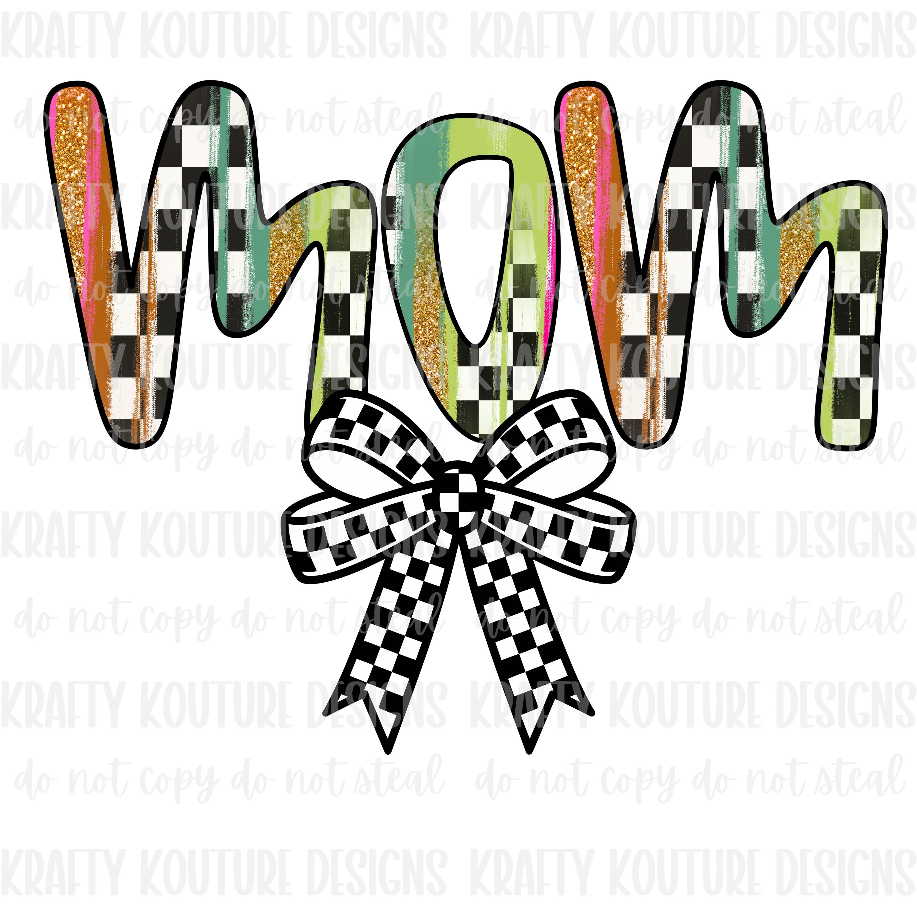 Retro Checkered Mom PNG - Etsy