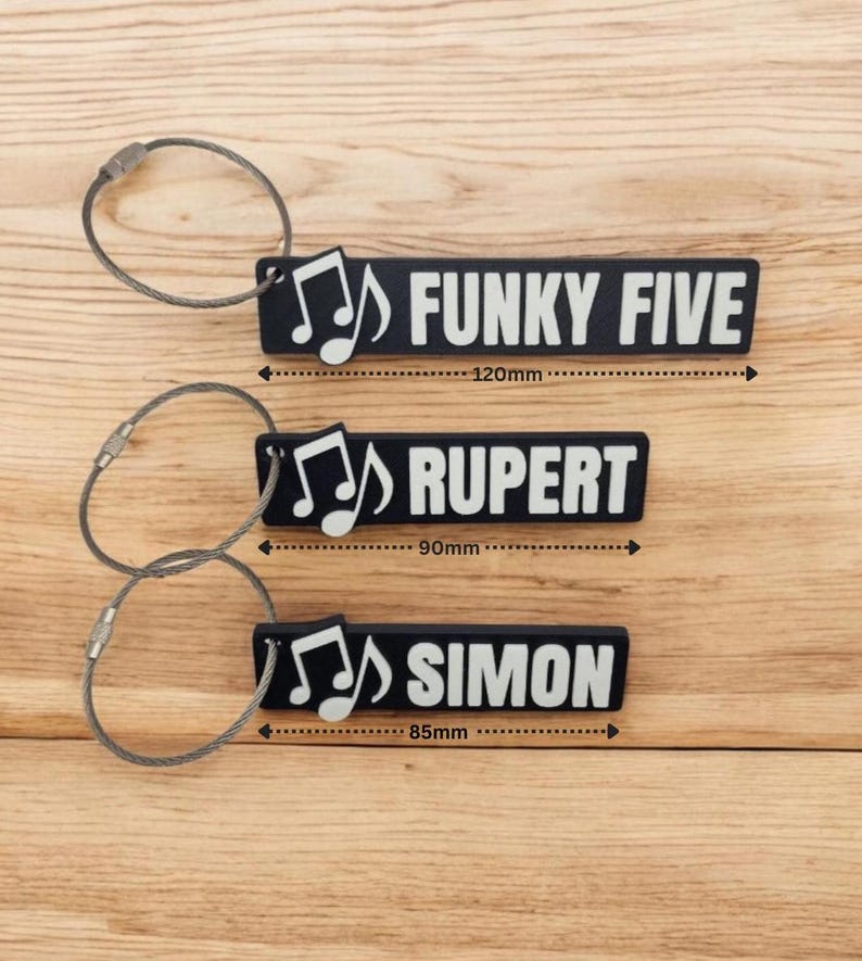 Personalised Music Keychain: 3D Printed Beam Note Symbol - Etsy