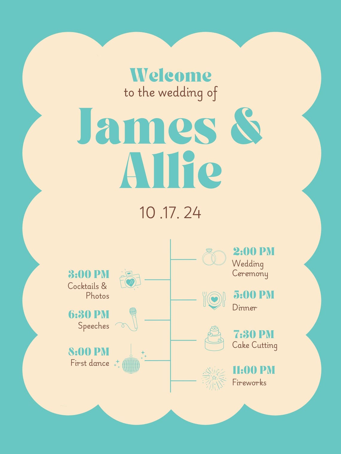 Retro Blue Wedding Welcome Sign - Etsy