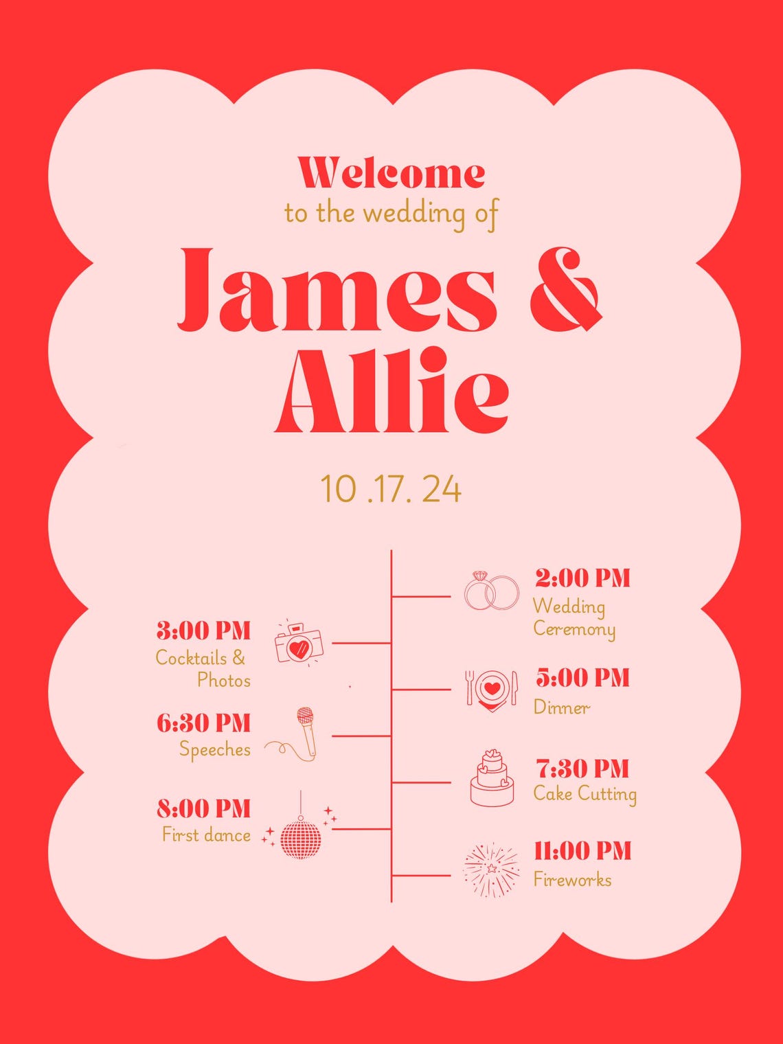Retro Red Welcome Wedding Sign - Etsy