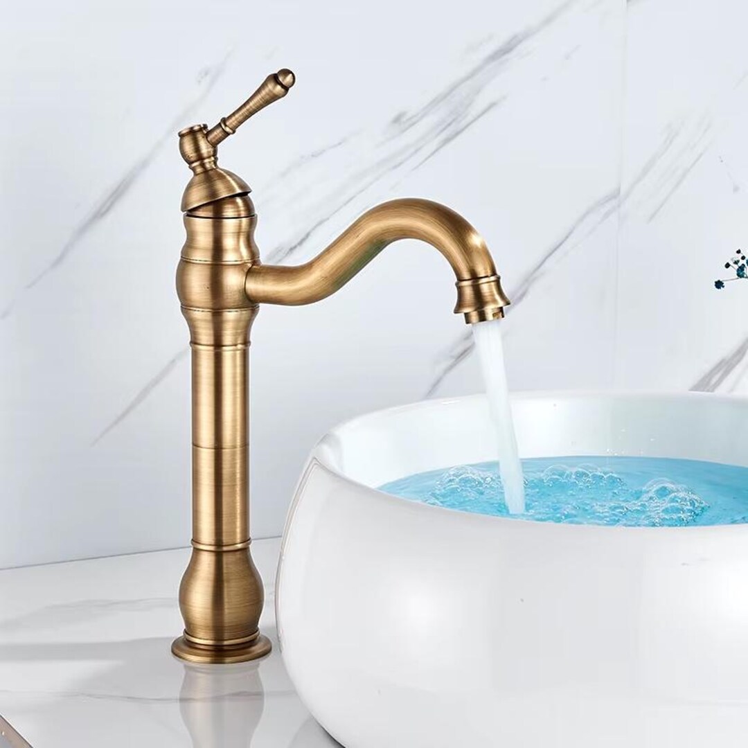 Antique Brass Single-handle Kitchen Faucet - Etsy