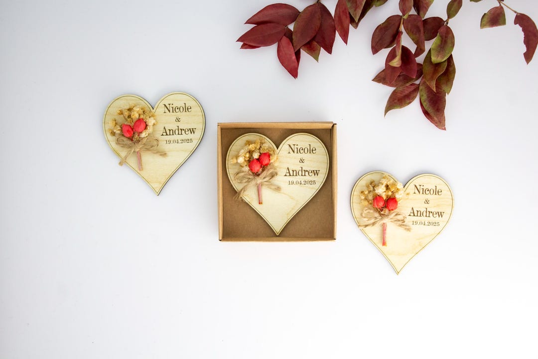 50 PCS Wedding Favors Wooden Magnet for Guest in Bulk, Fringe Magnet ...