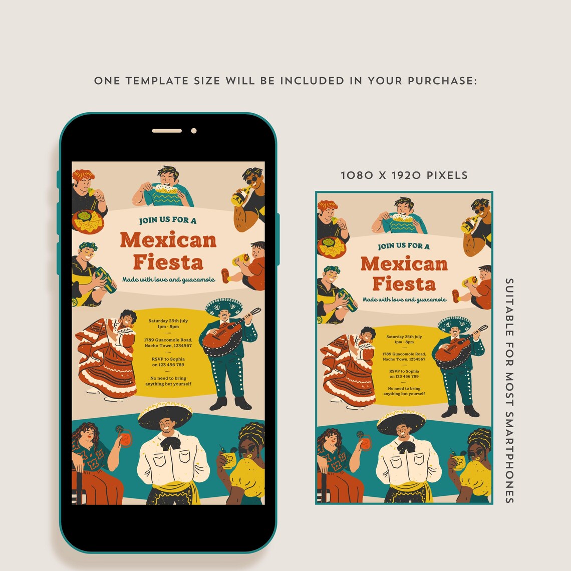 Editable Mexican Fiesta Party Invitation Template, Taco Party ...