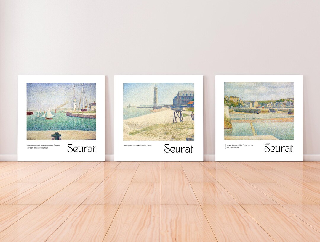Georges Seurat 3 Piece Poster Set - French Wall Art, Classic ...