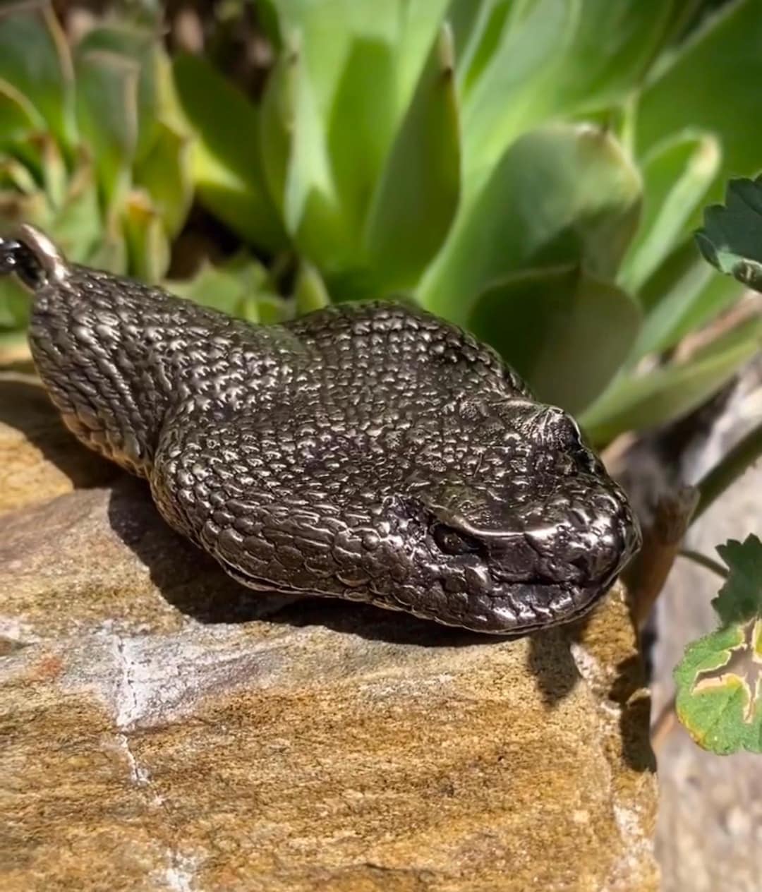 Cast Bronze Rattlesnake Necklace - Etsy