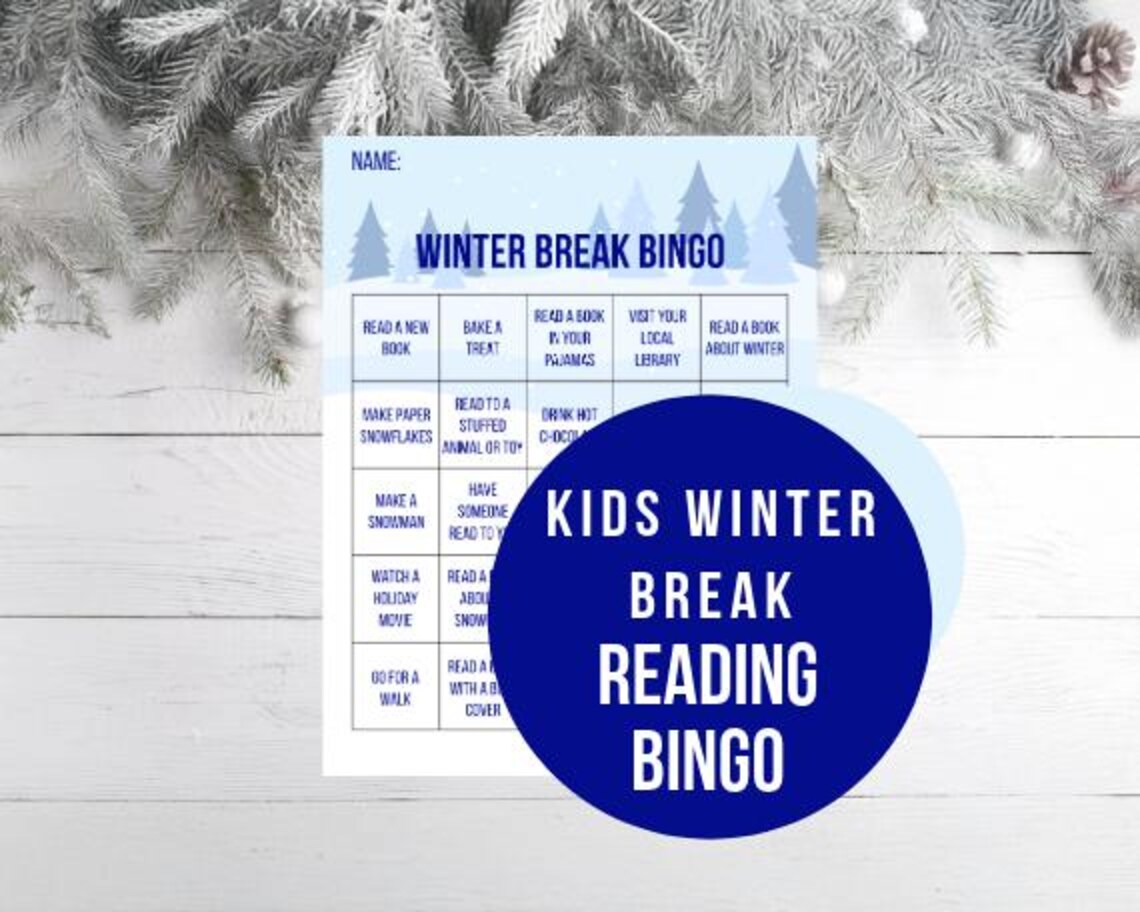 Printable Kids Winter Break Reading Bingo - Etsy