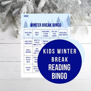 Printable Kids Winter Break Reading Bingo - Etsy