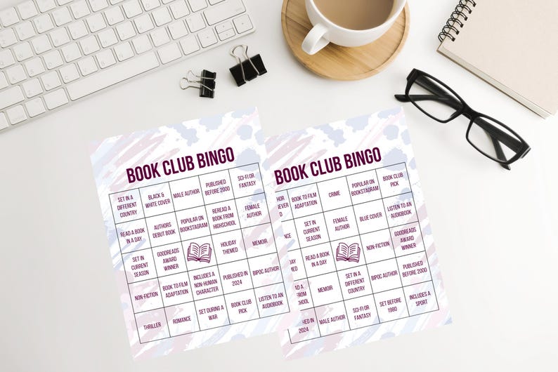 Printable Book Club Bingo Instant Download Reading Challenge Book Game ...
