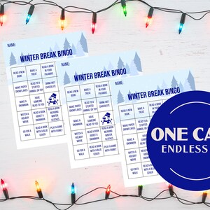 Printable Kids Winter Break Reading Bingo - Etsy