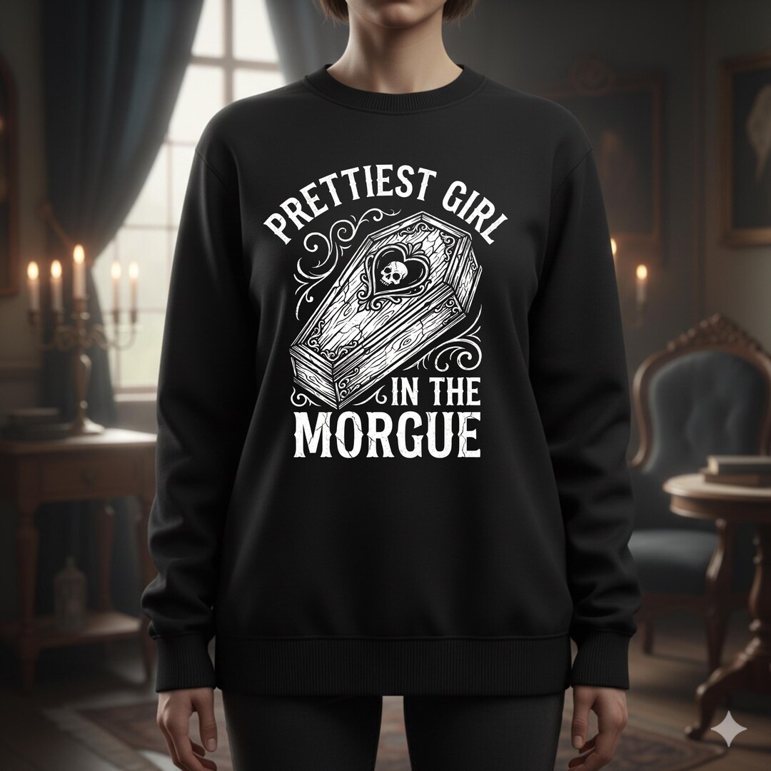 Prettiest Girl in the Morgue Gothic Sweatshirt, Dark Humor Goth ...