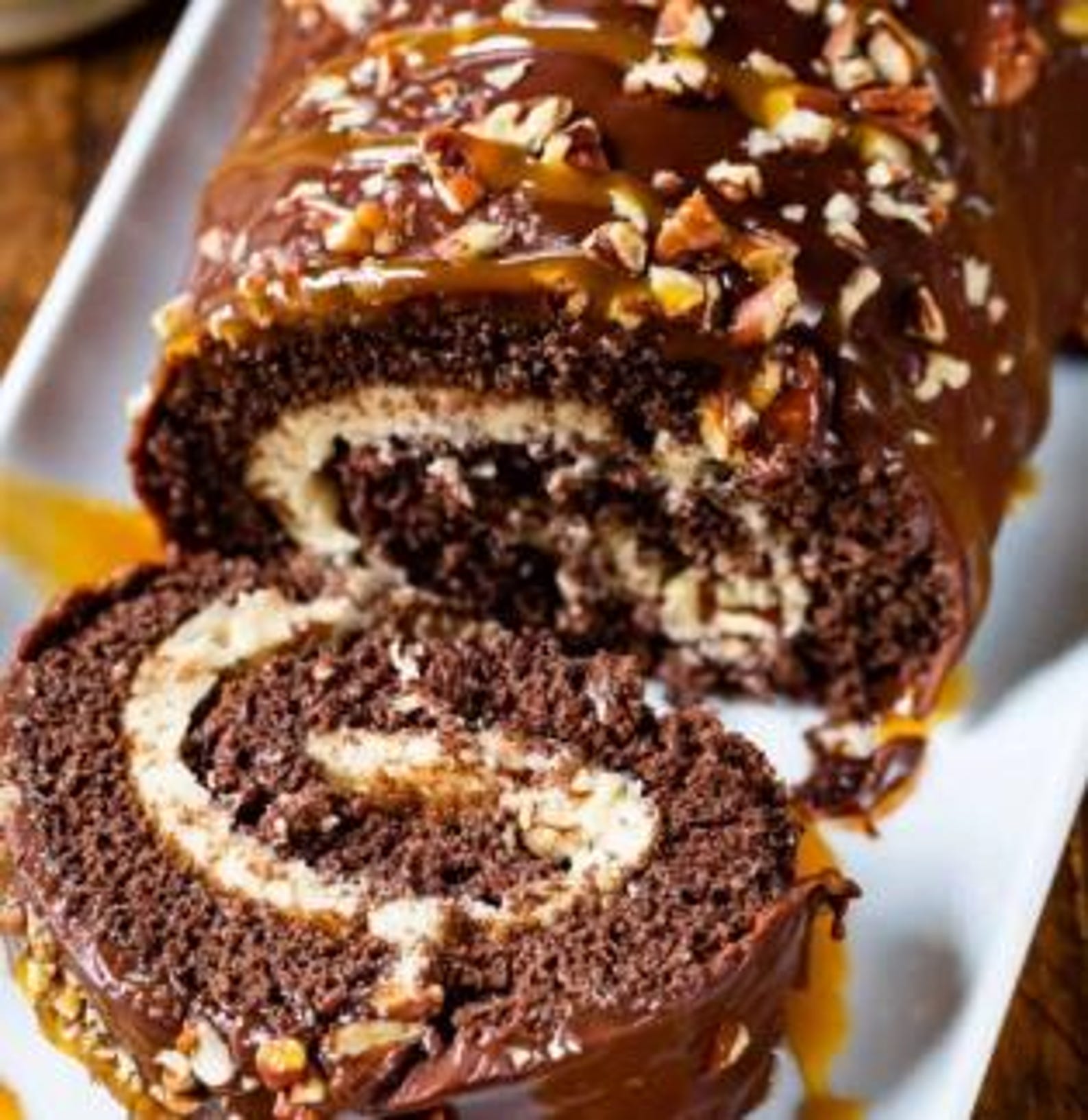 BEST RECIPE for Chocolate Caramel Turtle Cake Roll, Easy Recipe, Dinner ...
