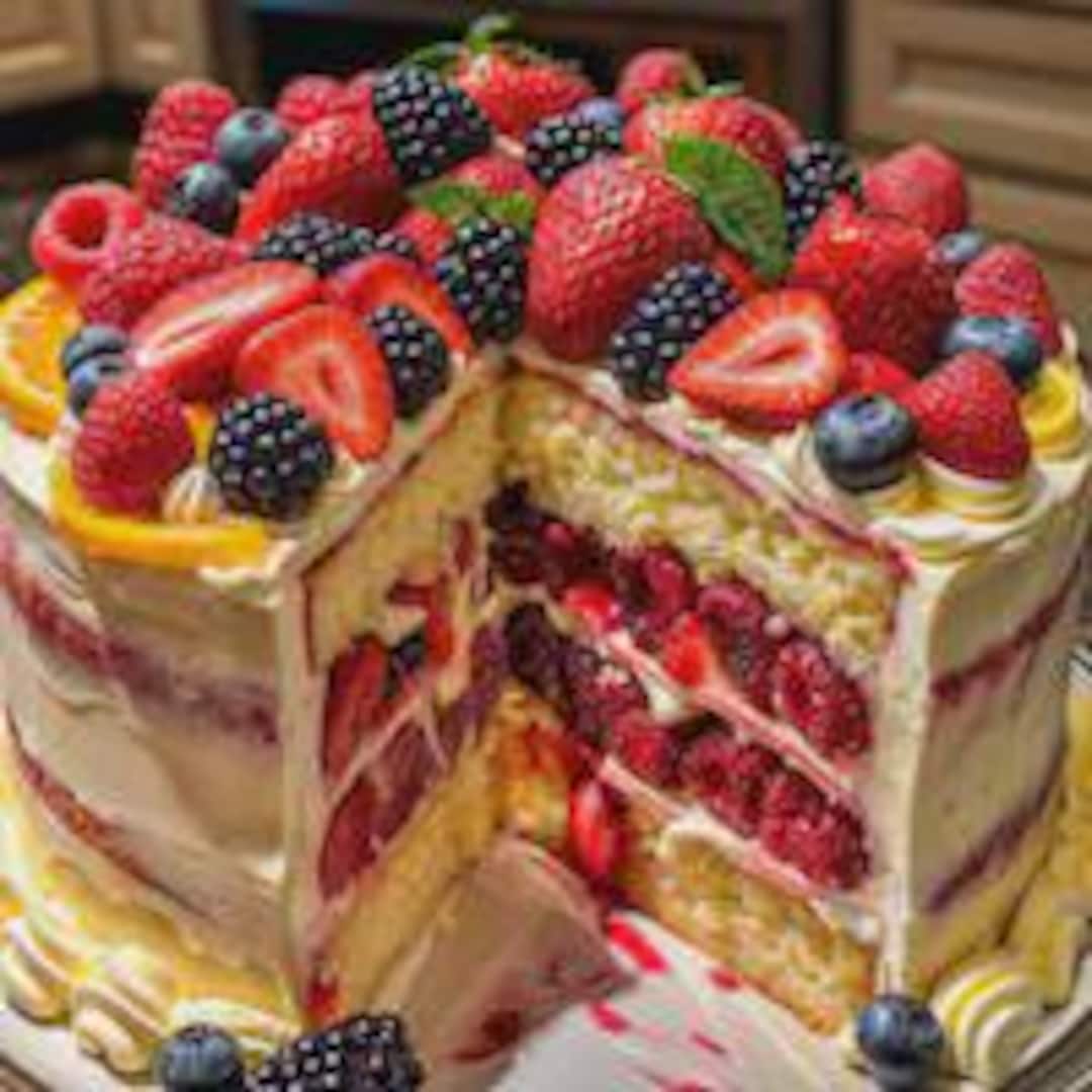Nonna's Berry Citrus Burst Cake Recipe (digital Download) - Etsy