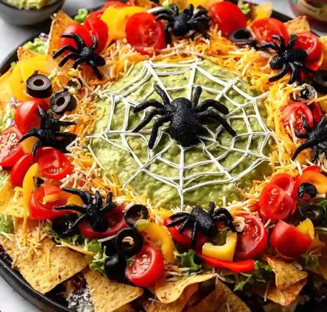 Spooky Spider Web Seven Layer Dip PDF (digital Download Recipe) - Etsy