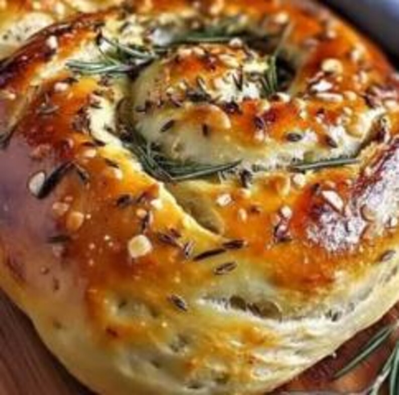 Rustic Rosemary Garlic Bread Recipe: Easy No Knead (digital Download ...