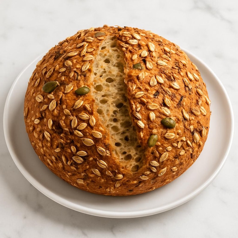 Seeded Oat Bread Recipe: Easy No Knead Dinner (PDF Pattern) - Etsy