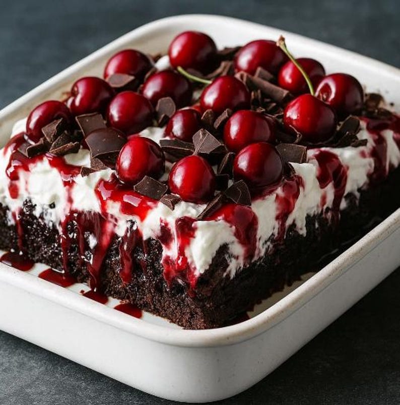 Black Forest Poke Cake Recipe: Easy Chocolate Cherry Dessert (digital ...