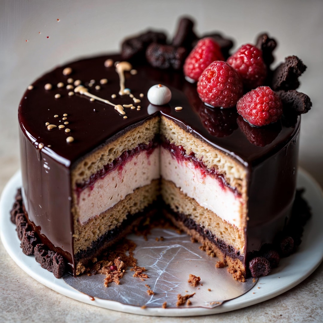 Chocolate Raspberry Mousse Cake Recipe With Mirror Glaze (digital ...