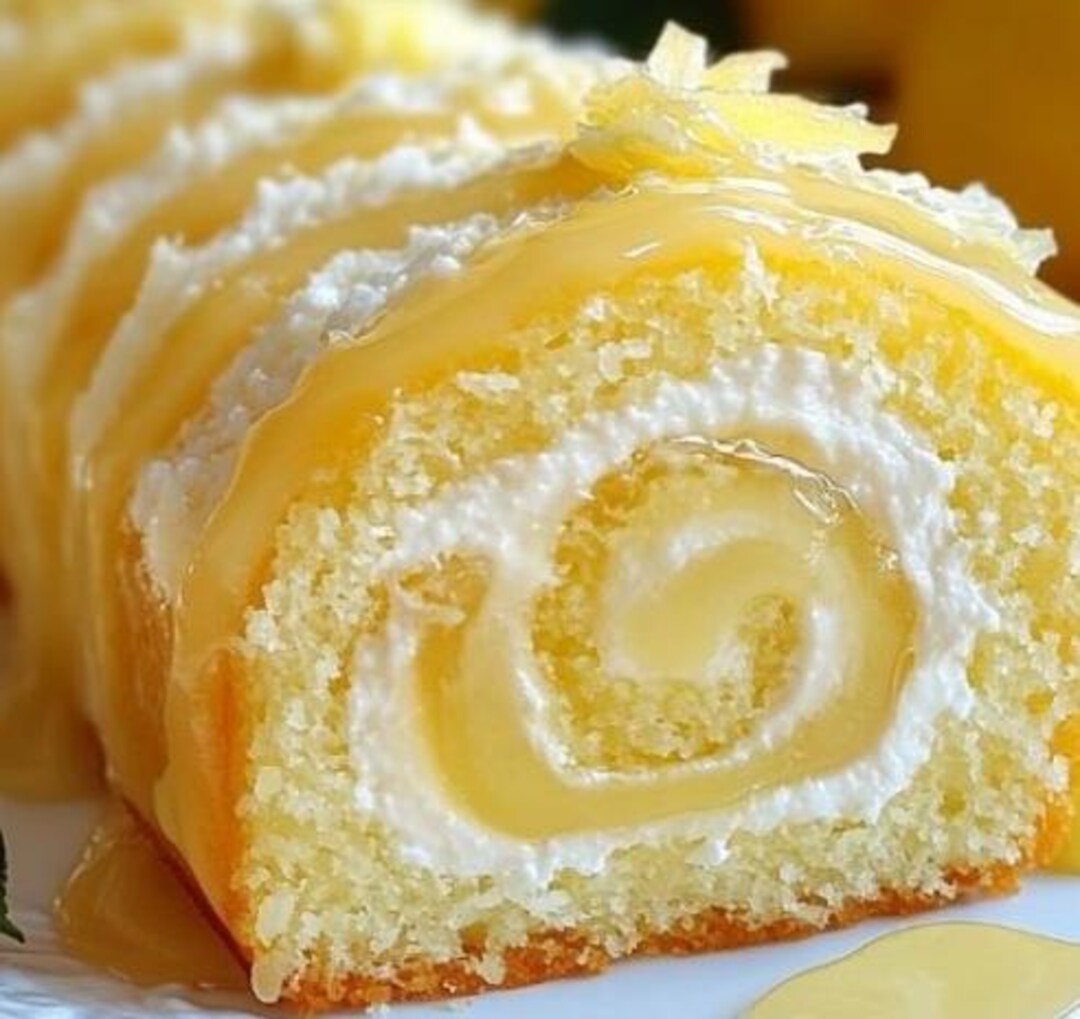Velvet Lemon Cream Roll Cake Recipe: Easy Dessert (digital Download) - Etsy