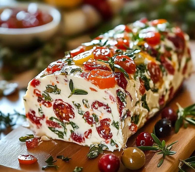 Antipasto Cream Cheese Log Recipe: Festive Holiday Appetizer (digital ...