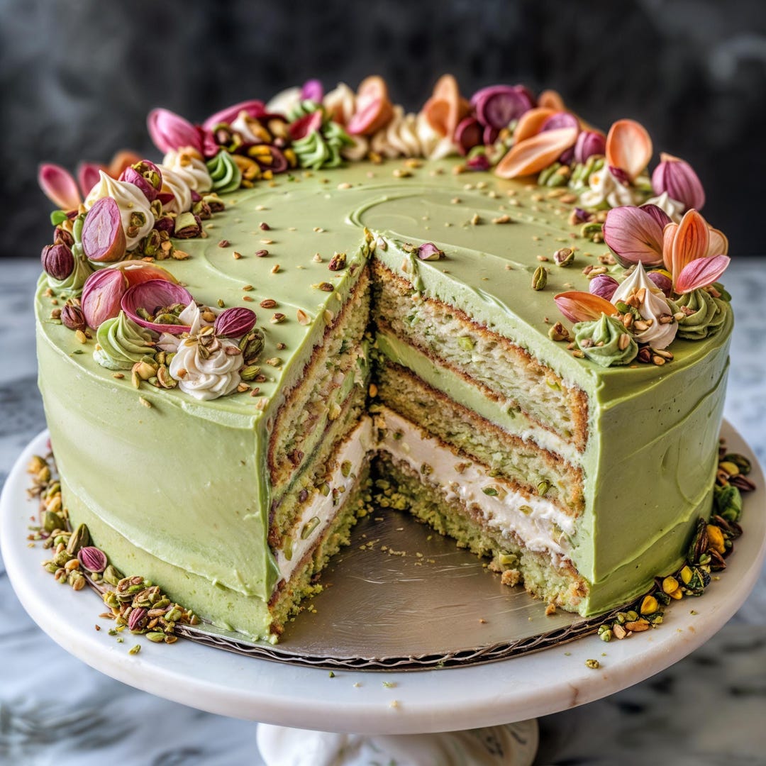 Pistachio Cream Cake Recipe: Easy Dinner & Party Dessert (PDF) - Etsy