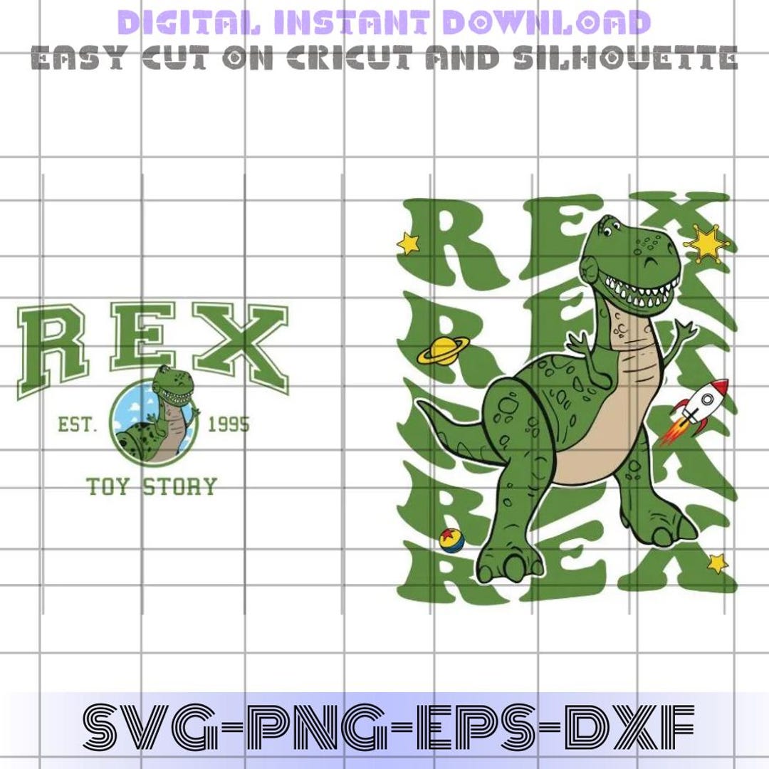 Two Sided Rex Svg Bundle, Front Back Shirt Rex Png, Cute Rex Png, Toy ...