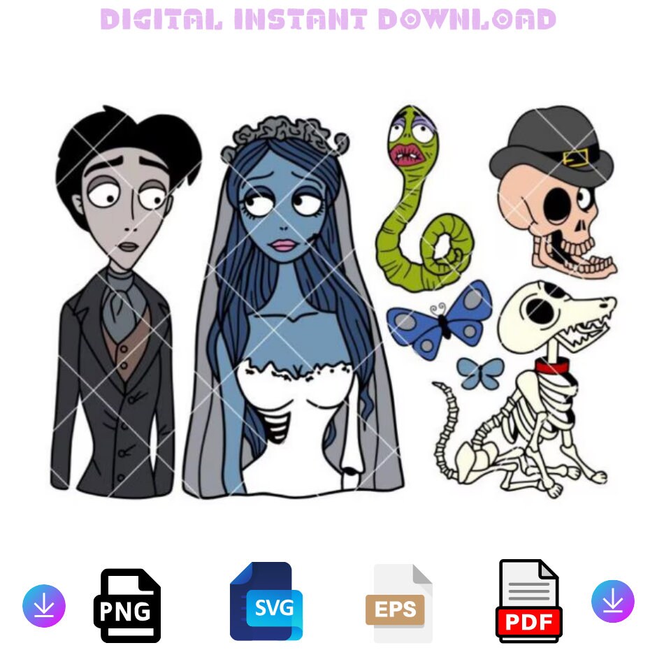 Corpse Bride Bundle Svg, Halloween Svg, Spooky Season Svg, Trick or ...